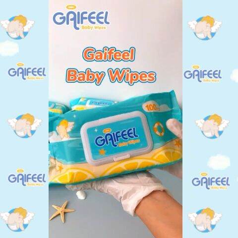 GAIFEEL Wet Tissue Baby Wipes 100 Pcs Unscented Baby Wipes Wet Wipes X ...