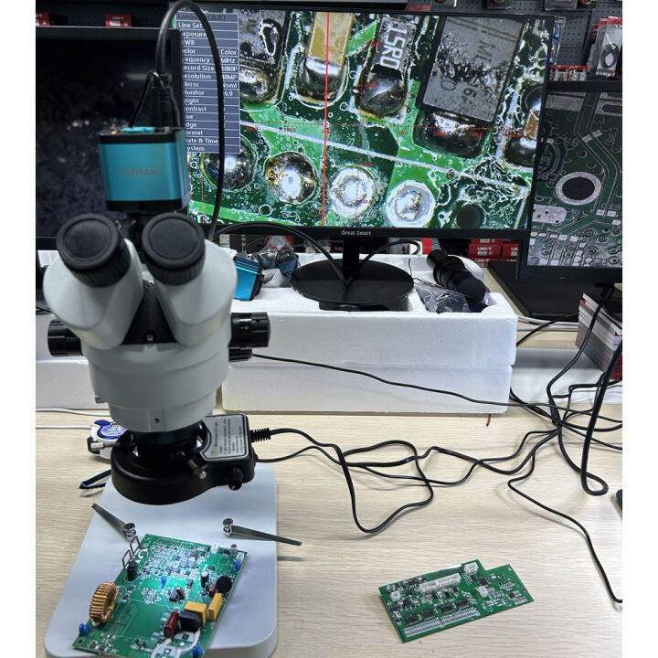 【Ready Stock】3.5X-180X Trinocular Stereo Microscope For Electronics ...