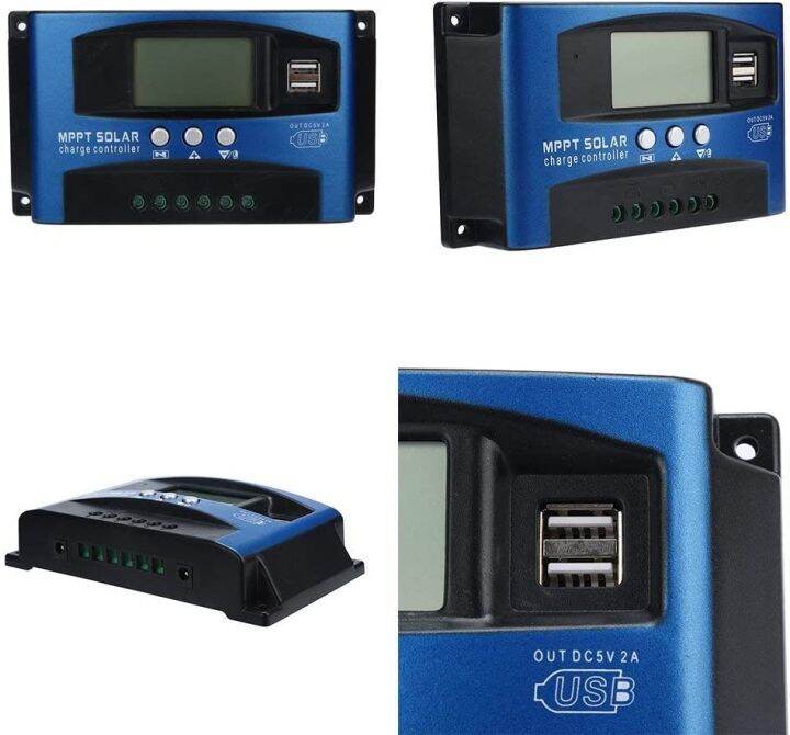 MPPT NEW Solar Charge Controller 30A 40A 50A 60A 100A Dual USB LCD Display Auto 12V 24V Warranty ...