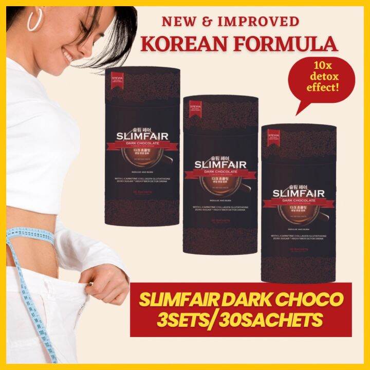 3SETS/30 SACHETS SLIMFAIR DARK CHOCO 10x DETOX EFFECT (onhand w/ freebies) | Lazada PH
