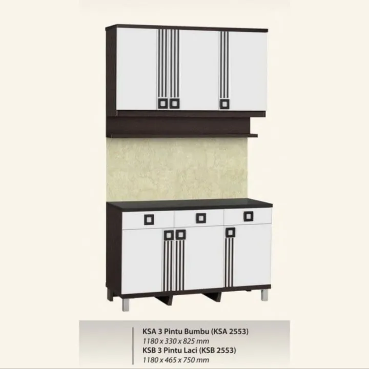 SATU SET KITCHEN SET 3 PINTU ATAS BAWAH RAK BUMBU DAN LACI/LEMARI DAPUR ...