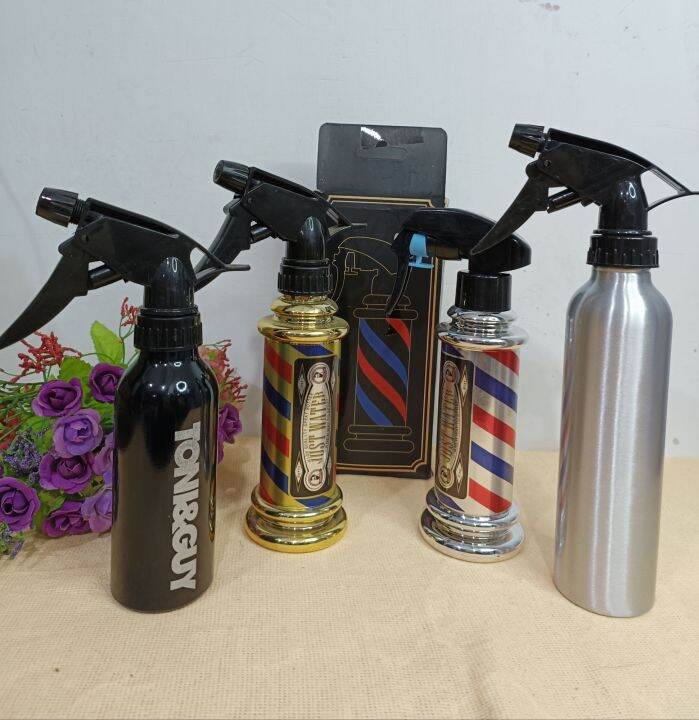 Botol Spray Salon & Barbershop Stainless dan Motif Barber | Lazada ...