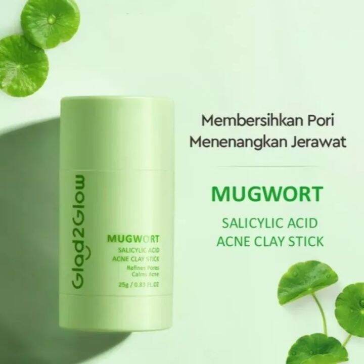Glad2Glow Real Mugwort Salicylic Acid Acne Control Clay Mask Stick ...