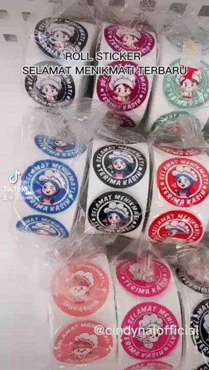 New Premium Roll Stiker 3.5 Cm/2,5 Cm Selamat Menikmati - Label Makanan ...