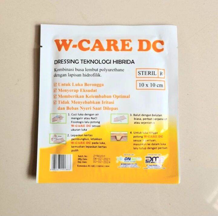 W-CARE DC Dressing Teknologi Hibrida ORIGINAL Perban Luka Diabetes Foam ...
