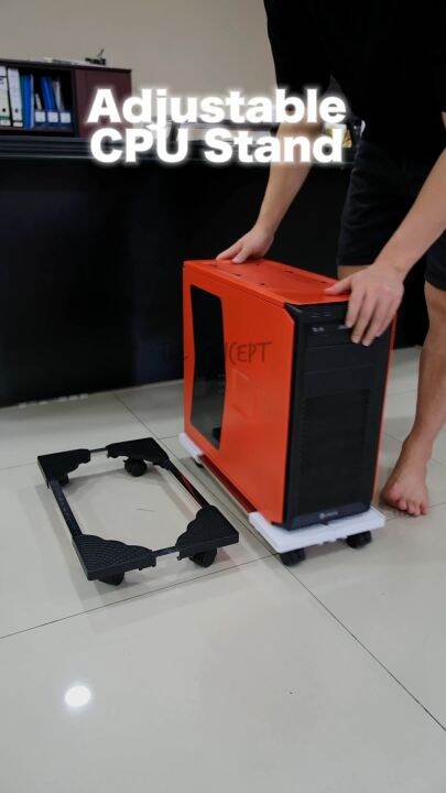 Adjustable CPU Stand Wheel Roda 360 Rotating PC Tray Desktop Rack ...