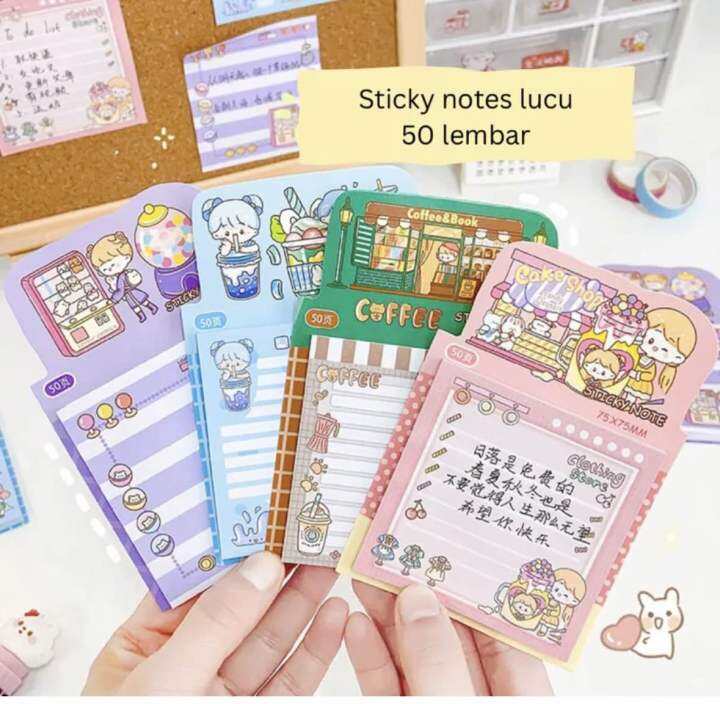 sticky notes/kertas memo/memopad colorful kawaii girl lucu daily theme ...