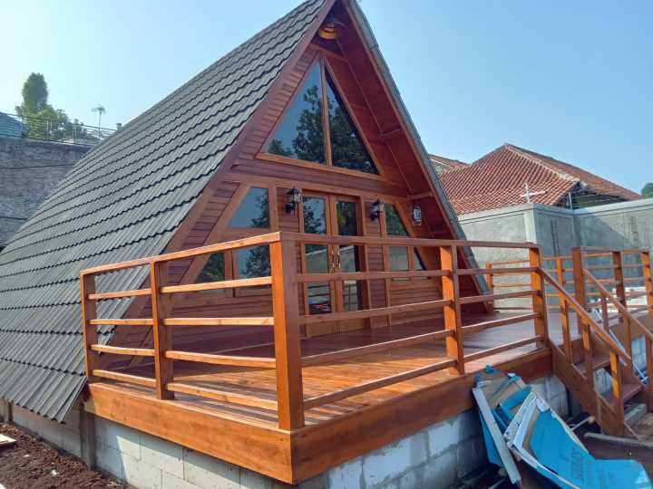 Rumah Kayu Segitiga Minimalis Murah dan Kuat | Lazada Indonesia