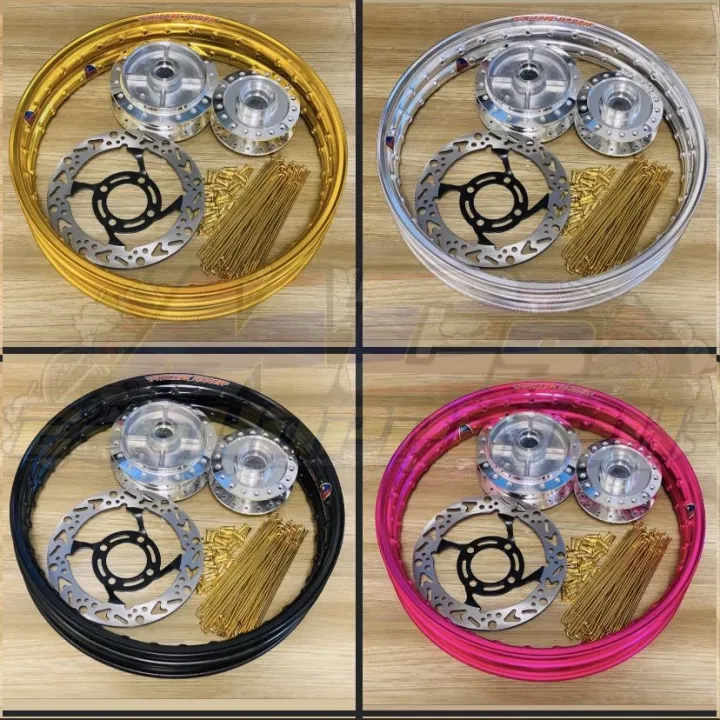 Falcon Argon Rim Set for Wave / XRM / RS [Black Disc/Gold Rios] | Lazada PH