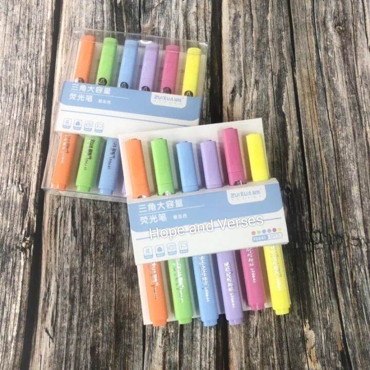 Neon Highlighter set of 6 vibrant bright color highlighter school ...
