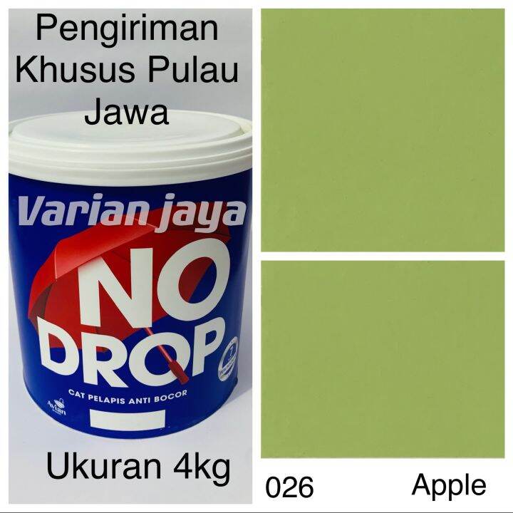 Cat Tembok No drop 4Kg Nodrop Anti Bocor Warna Hijau Apple 026 | Lazada Indonesia