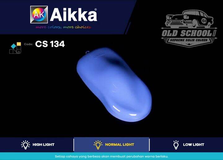 AIKKA CS134 Dark Thai Blue | Old School Series | Automotive 2K Car Paint Solid Color Motor ...