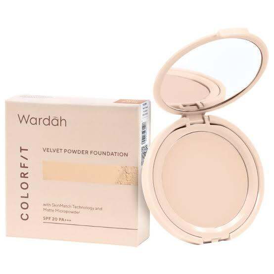 Wardah Colorfit Velvet Powder Foundation SPF 20 PA+++ | Bedak Padat ...