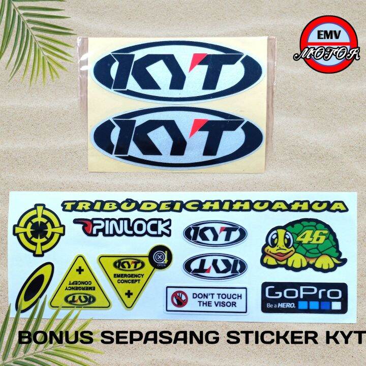 sticker visor helm KYT bonus sticker merek | Lazada Indonesia