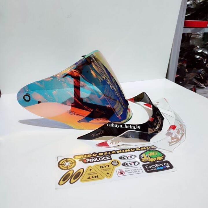 flat visor iridium KYT Kyoto + spoiler KYT Kyoto bonus stiker/ flat ... flat visor iridium KYT Kyoto + spoiler KYT Kyoto bonus stiker/ flat ...