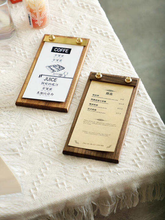 Walnut Menu Holder Solid Wood Menu Display Card Coffee Menu Board A4 ...