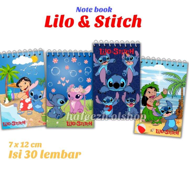 Buku Catatan Notebook Notes Notepad Spiral Lilo and Stitch Bisa Custom ...