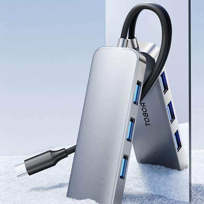USB Hun Adapter Robot H340C USB-C 4 Port 5Gbps Gray | Lazada Indonesia