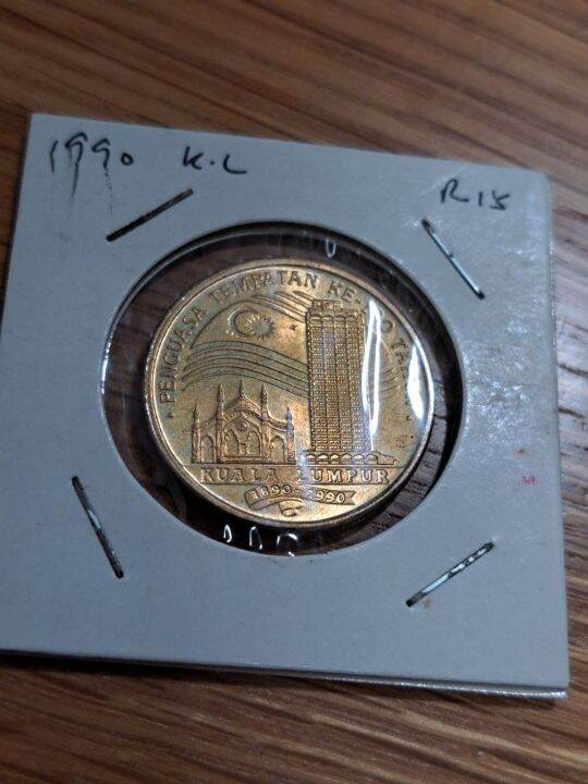 1990 Malaysia Kuala Lumpur 100th Years Commemorative Coin 5 Ringgit RM5 ...