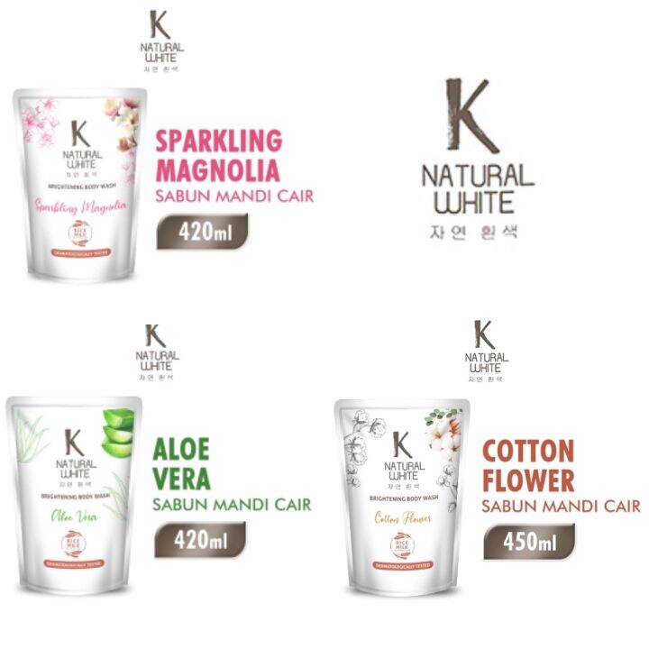 K Natural White Knatural Brightening Body Wash Sabun Cair Refill Pouch ...