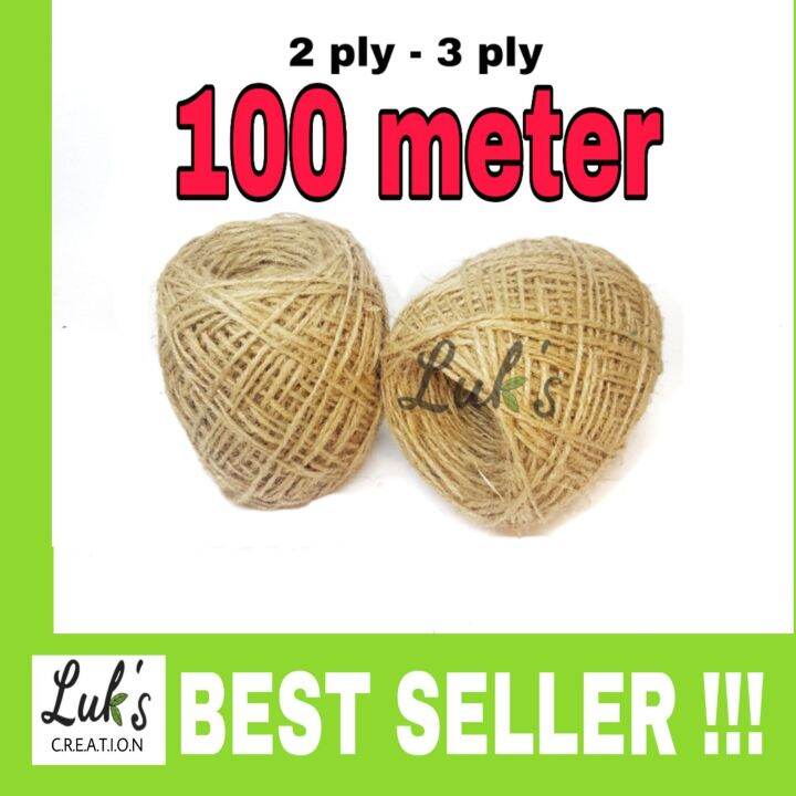 Tali goni 100 meter 3 ply 2 ply Tali rami hemp rope jute tali karung ...