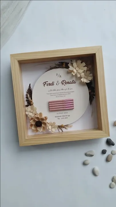 Bingkai Mahar Rustic - Mahar Pernikahan - Mahar Bunga Kering - Sinok ...