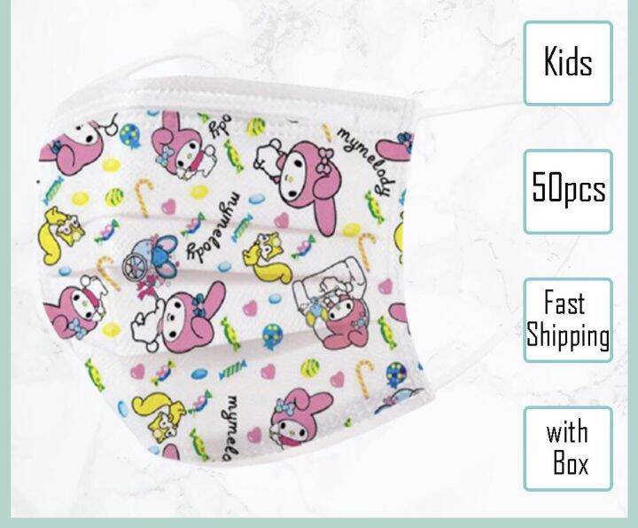 Melody Cartoon Face Mask Kids 3ply 50pcs Earloop Mask Malaysia Children ...