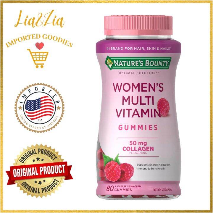 Nature's Bounty Optimal Solutions Women's Multivitamin Gummies, Dietary ...