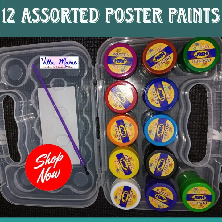 POSTER PAINT SET OF 12 COLORS | Lazada PH