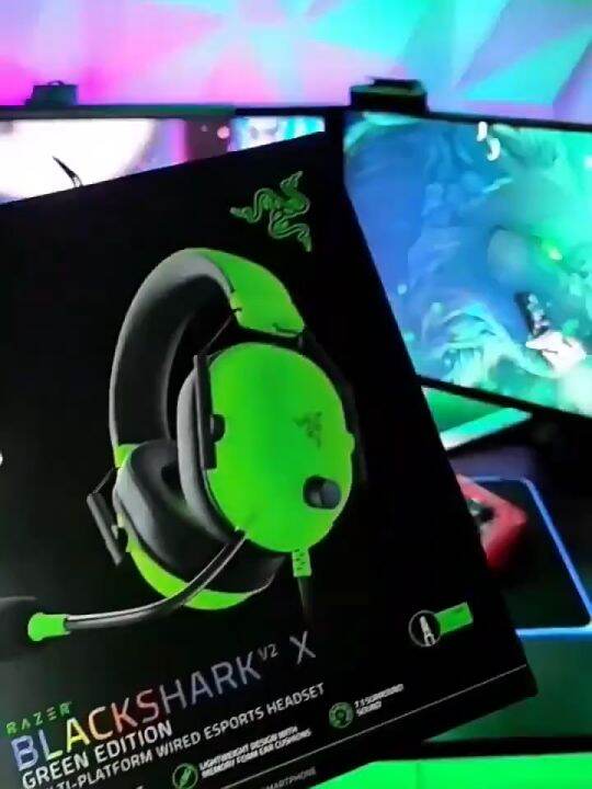 Razer BlackShark V2 X Multi-Platform Wired Esports Headset with HyperClear Cardioid Mic With USB ...