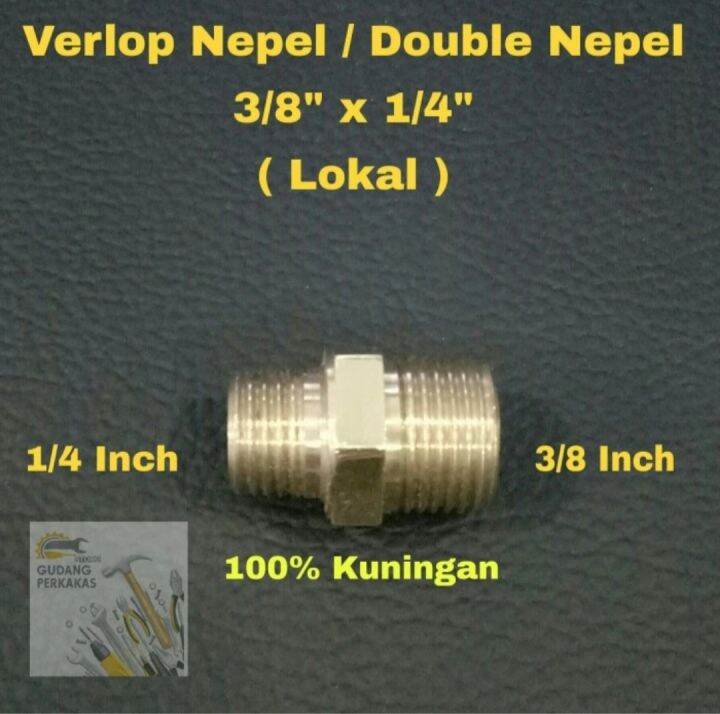 Verlop Nepel Kuningan 3/8x1/4 LOKAL - Dobel Double Nepel Drat Luar 3/8 ...