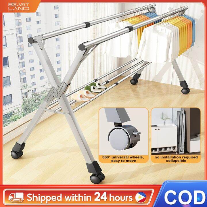 120-240cm Double Poles Sampayan Stainless Steel Clothes Drying Rack ...