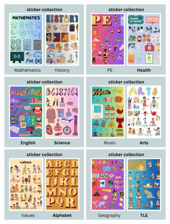 Back To School (2023) Sticker Collection (All Subjects) English ...