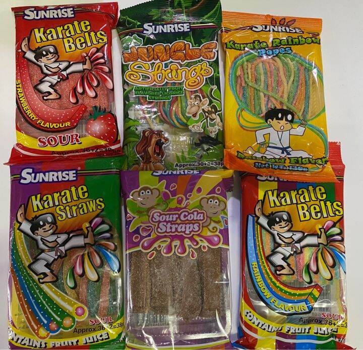 KARATE BELTS-(Rainbow-Strawberry-Sour Cola-Straw-Jungle String &Ropes ...