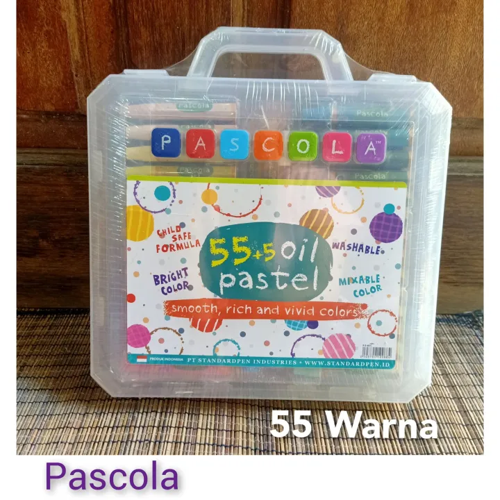 Pascola 55 Warna Krayon Crayon Oil Pastel Peralatan Mewarnai Gambar ...