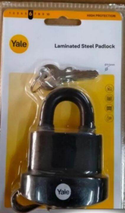 YALE LOCKS Y220/L61/123/1/AMINATED STEEL HIGH SECURITY PADLOCK ) ZINC ...