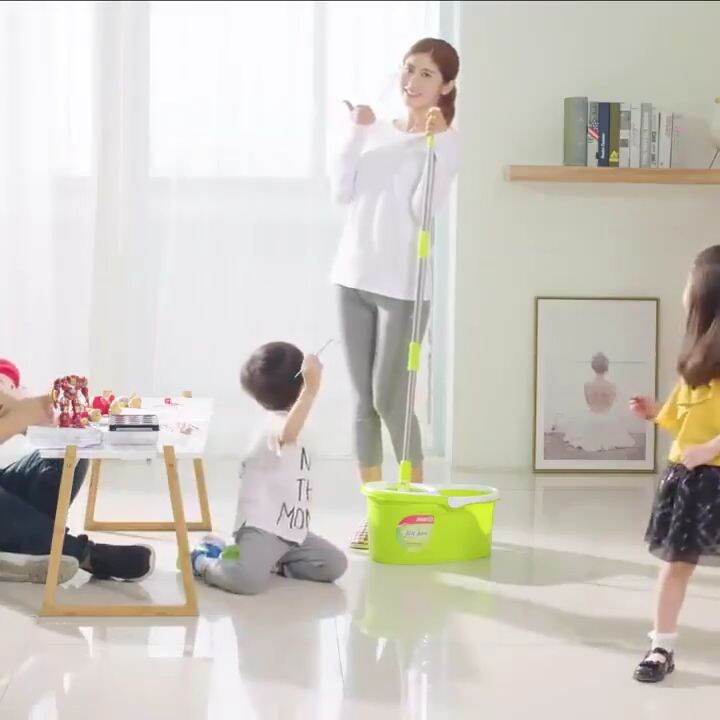 【Free mop head】Rotary Mop 360 Easy Microfiber Rotating Map Floor ...