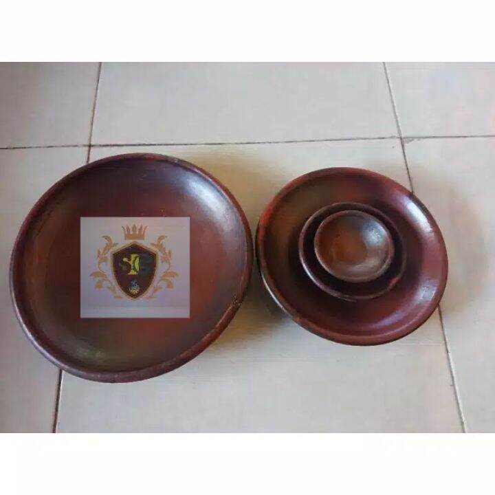 PIRING TANAH LIAT GERABAH D-22 CM / PIRING TRADISIONAL TEMBIKAR ...