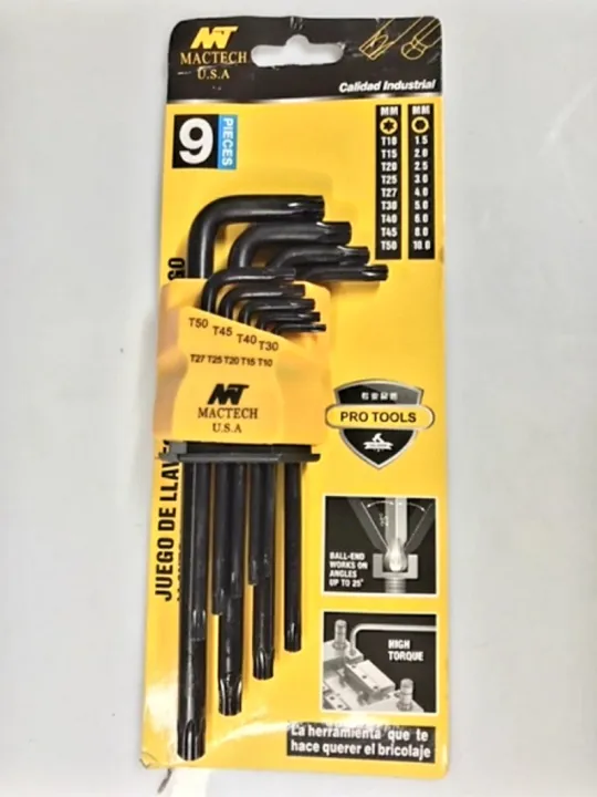 Long Allen Wrench Set Original Mactech Usa Chrome Vanadium Steel ...