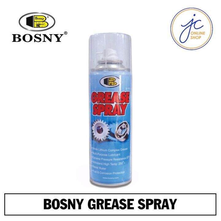 Bosny Grease Spray 200cc Multi-Purpose Lubricant White Lithium Complex ...