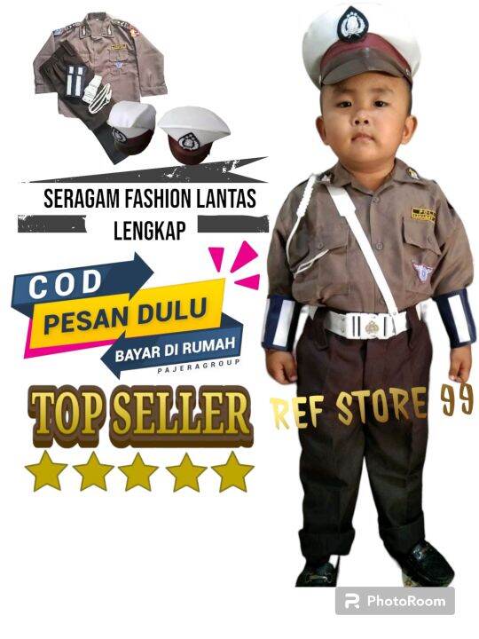 SERAGAM SETELAN BAJU PROPESI POLISI LANTAS POLWANTAS ANAK TK | Lazada ...