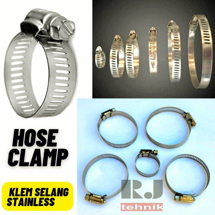 Klem Selang Air Gas Hose Clamp Stainless Bermacam Ukuran 5/8" - 7" inch ...