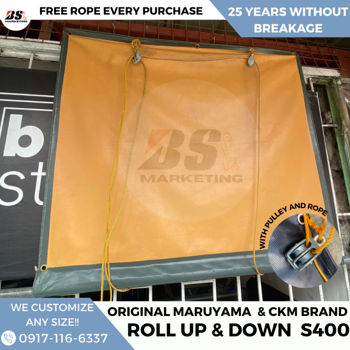 6x20ft Complete set ROLL UP AND DOWN with rope and metal pulley High ...