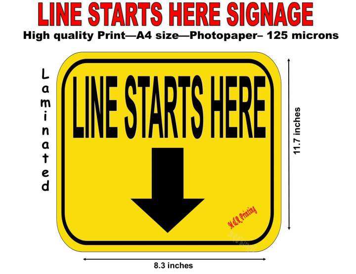 Line starts here signage laminated | Lazada PH