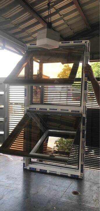 H-120cm x60cm-W aluminum Seamless (panel only)double awning window ...