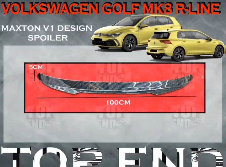 VOLKSWAGEN GOLF MK8 TSI/R LINE MAXTON V1 STYLE SPOILER (MAXTON V1) REAR ...