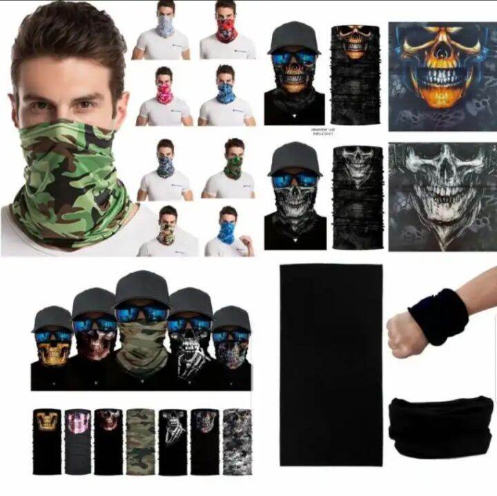 Buff Masker Pria Serba Guna Buff Masker Hitam Polos dan Motof | Lazada ...
