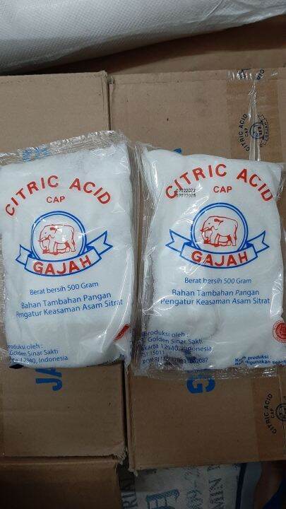 CITRIC ACID - SITRUN - ASAM SITRAT - 1KG - BISA COD- CAP GAJAH KEMASAN ...