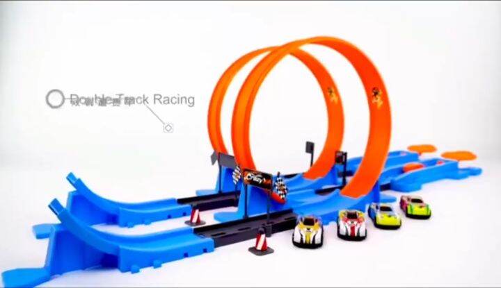 TAO TAO 40PCS Catapult Track Racing Toy Car Wind and Fire Racing Slalom ...
