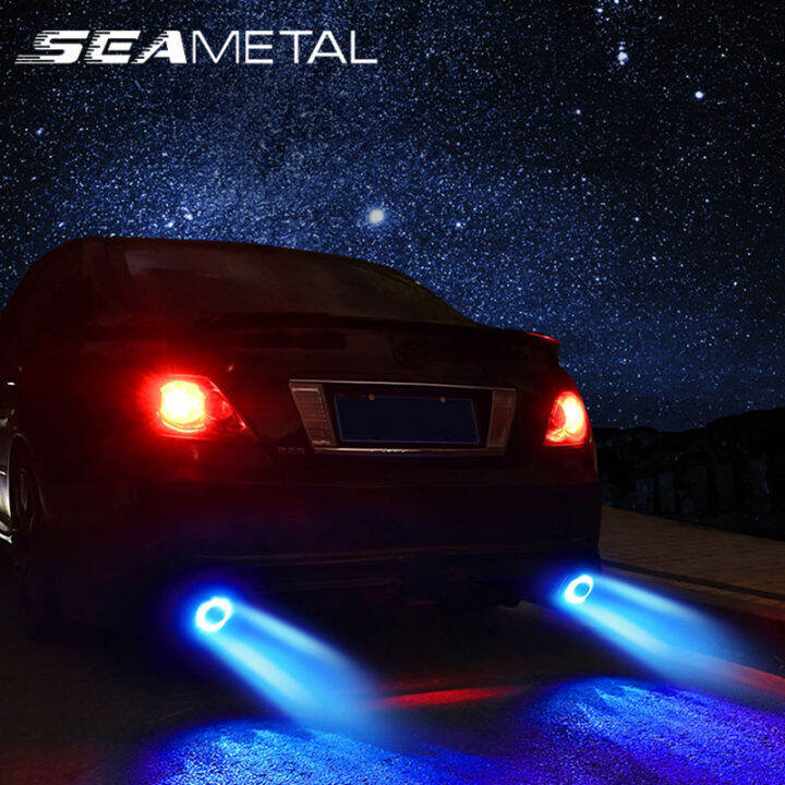 Car Tailpipe Carbon Fiber Tail Pipe LED Luminous Light Car Extension ...